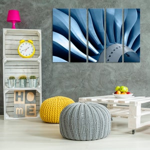 Azure Turbine Essence: Aircraft Engine Fragment in Blue Hue, Canvas ...