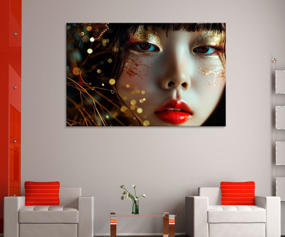Korean Girl K-pop Style Canvas Print, Trendy Wall Art, K-pop Decor ...