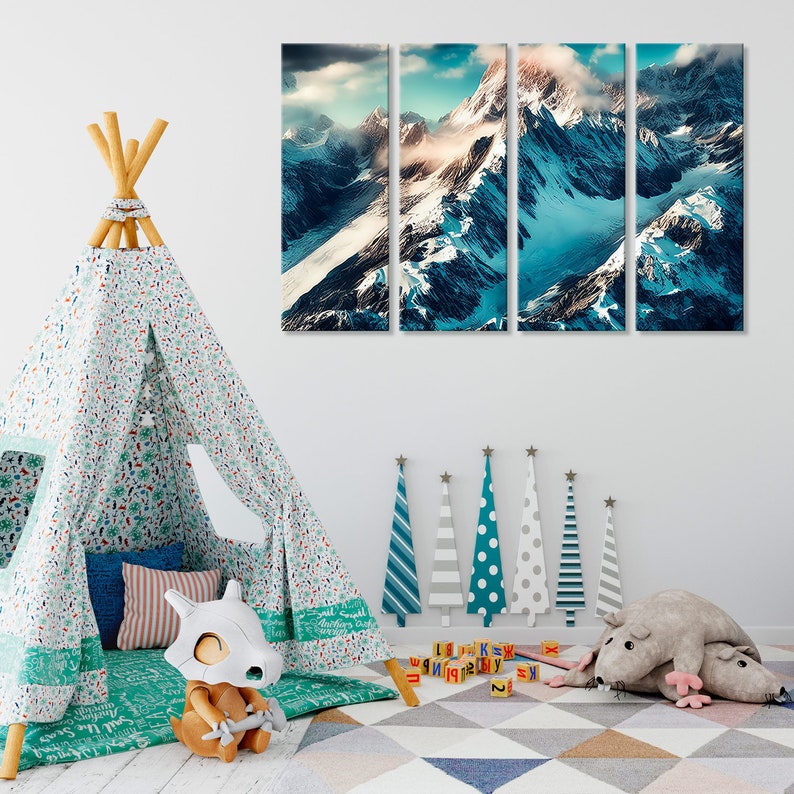 Majestic Mountain Range Canvas Print: Panoramic Landscape Wall Art - Etsy