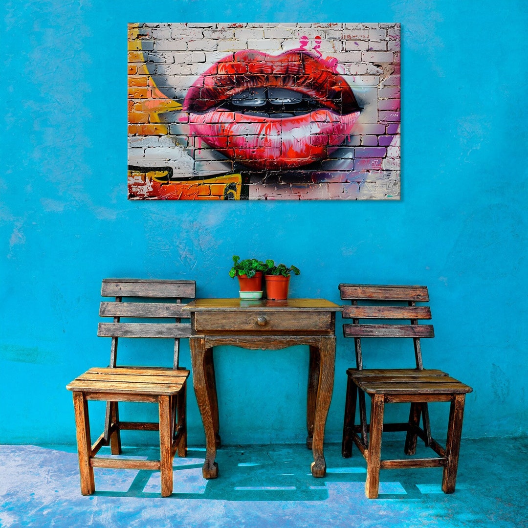Graffiti Lips Spray Paint Wall Art, Graffiti, Lips, Spray Paint, Wall ...