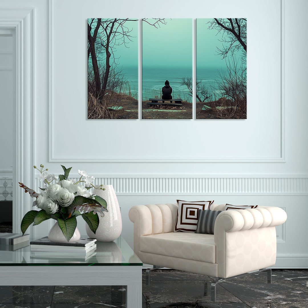 Loneliness Symbol Canvas Art: Solitude Seascape Decor - Etsy