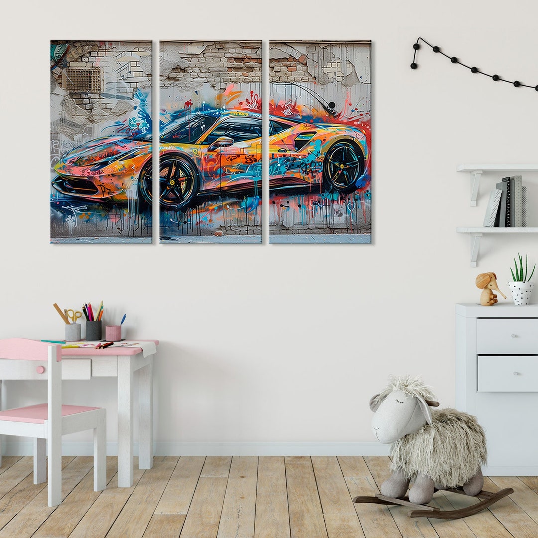 Sports Car Graffiti Art Print, Graffiti, Street Art, Urban, Sports Car ...