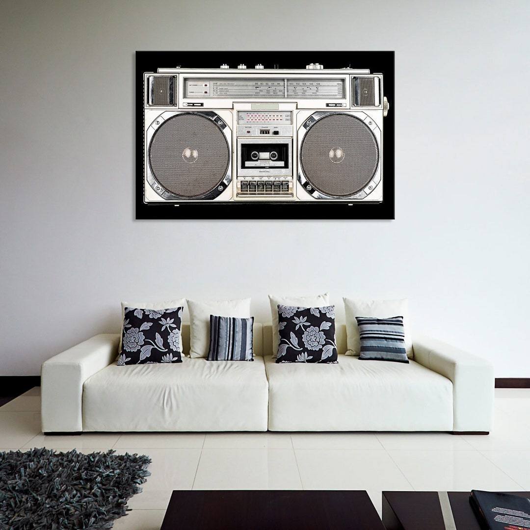 Black and White Cassette Recorder Canvas Print - Etsy