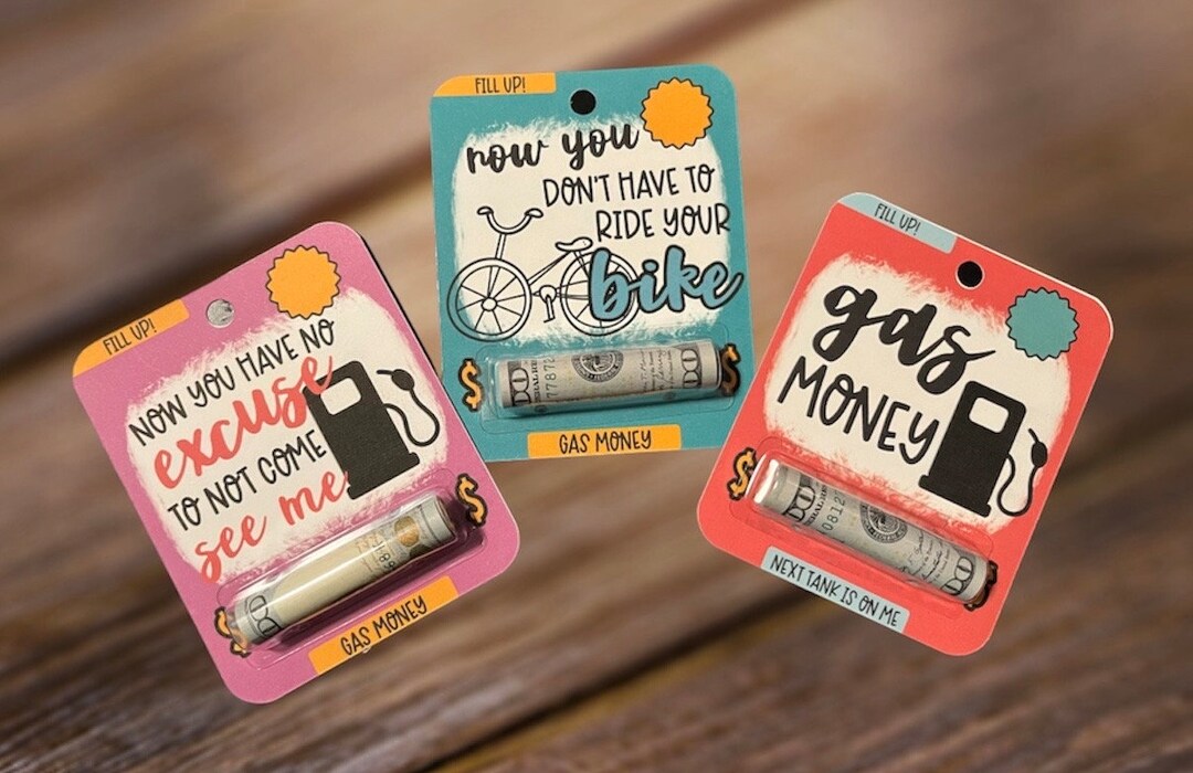 Gas Money Gift Card: Printed Cash Card - Etsy