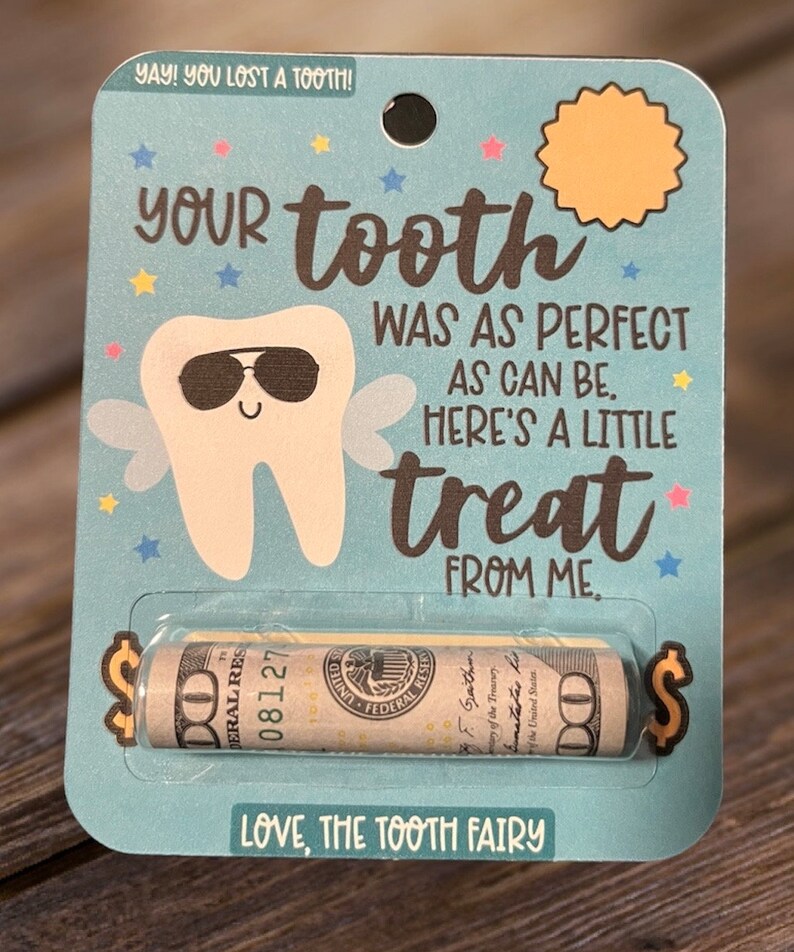 Tooth Fairy Money Card: Lost Tooth Gift - Etsy