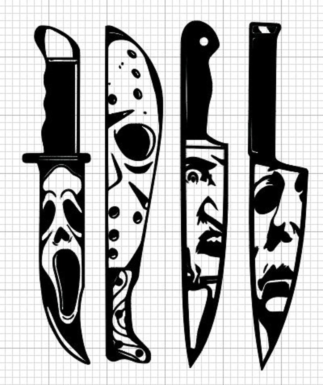 Horror Knives Car Decal, Car Window Decal, Vinyl Decal Sticker, Car ...