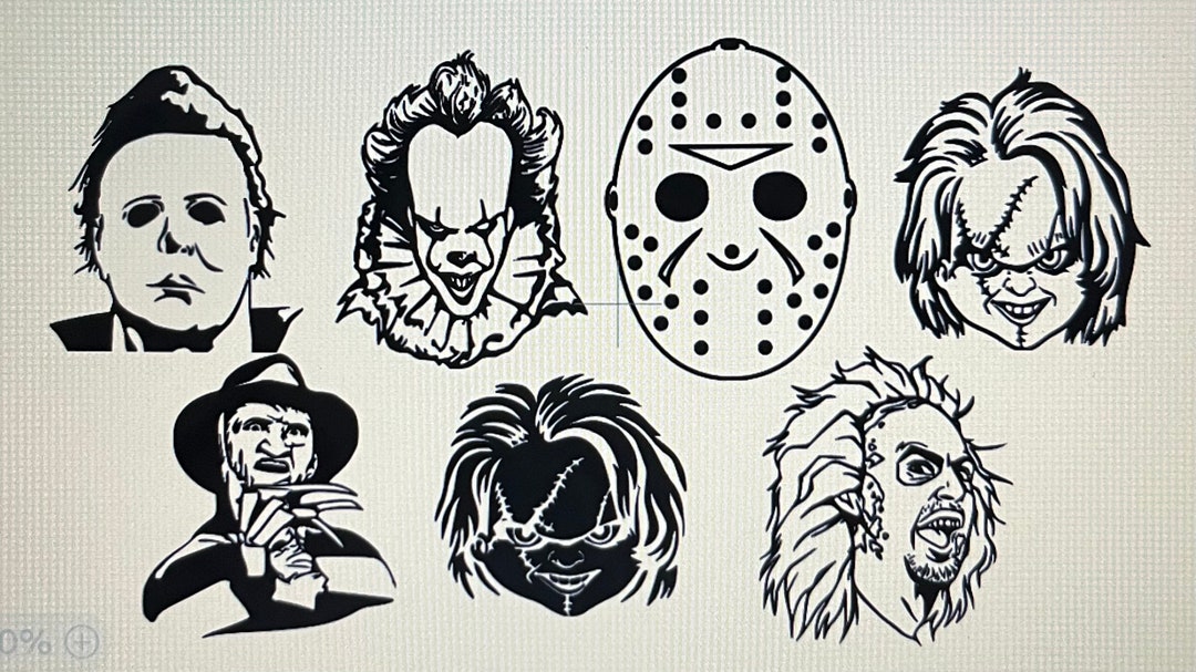 Chucky, Jason, Pennywise, Michael Myers, Freddy, Beetlejuice Car Decal ...