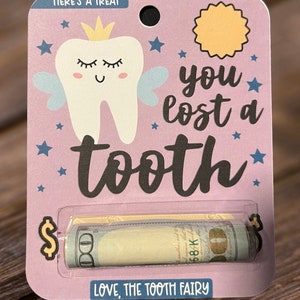 Tooth Fairy Money Card: Lost Tooth Gift - Etsy