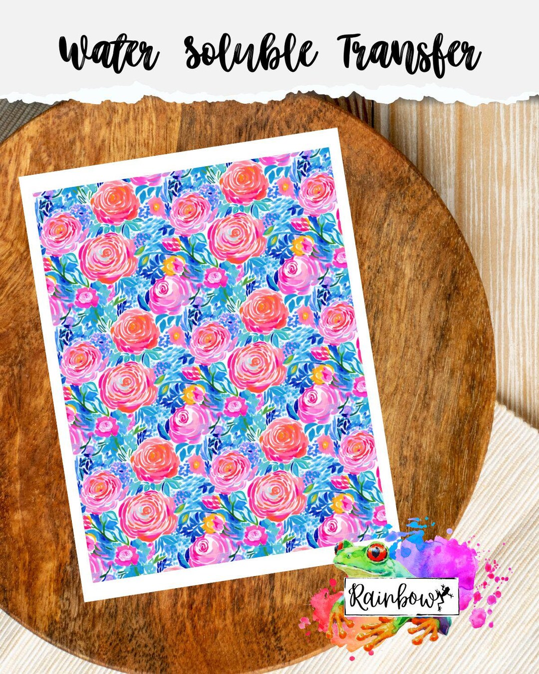 Water Soluble Transfer - Preppy Roses - Etsy
