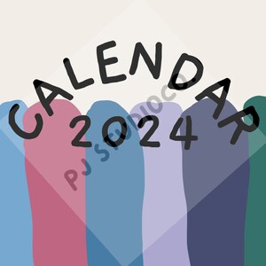 Printable 2024 Calendar/planner Pastel Colours Minimal - Etsy