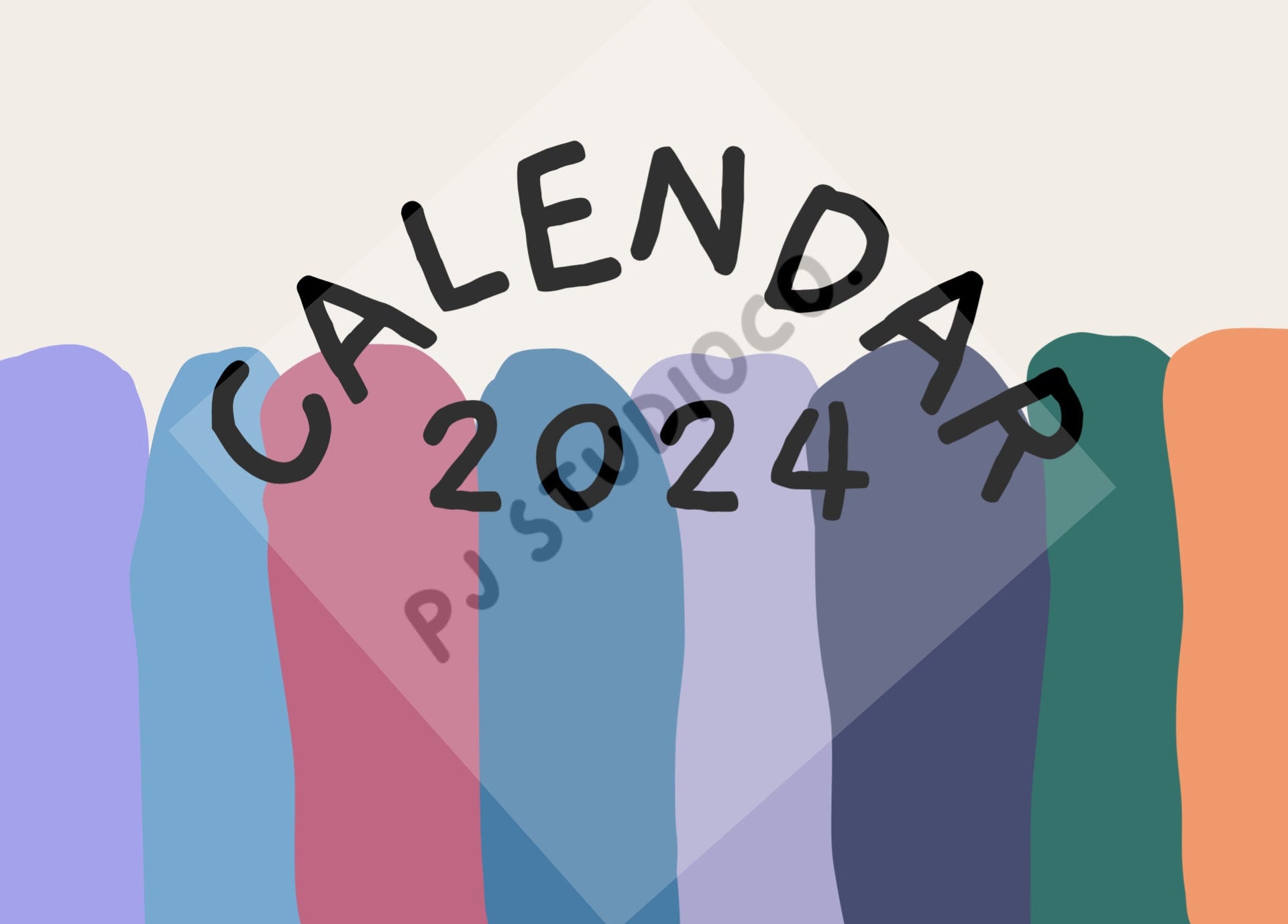 Printable 2024 Calendar/planner Pastel Colours Minimal - Etsy