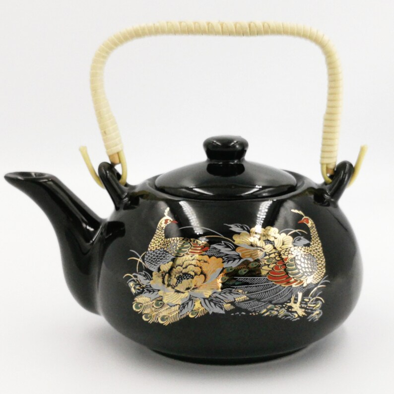 Black Porcelain Teapot for Tea Gifts and Tea Lovers. Japanese With a ...