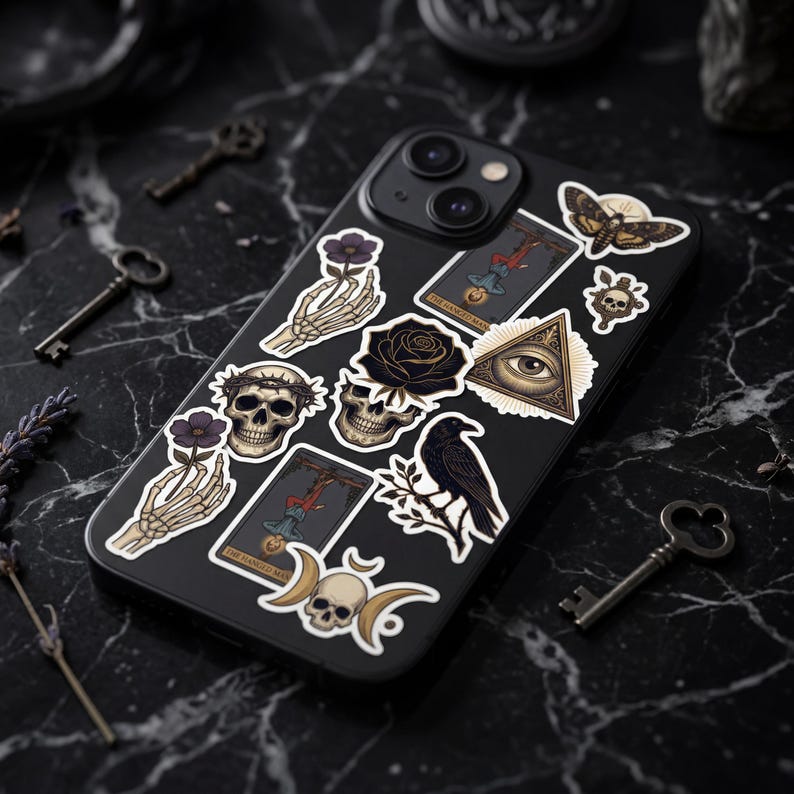 Gothic Sticker Bundle | Skull, Witch, Occult, Botanical Designs ...