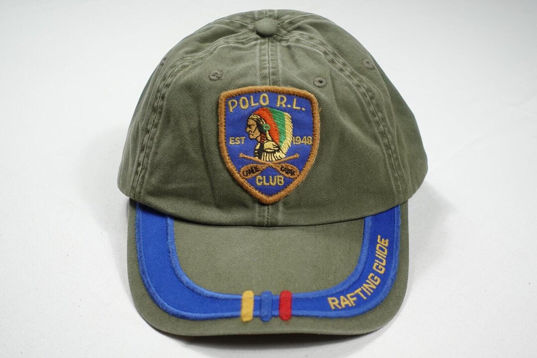Polo Ralph Lauren Cap Hat Khaki Indian Chief Head Kayak Club Expedition ...