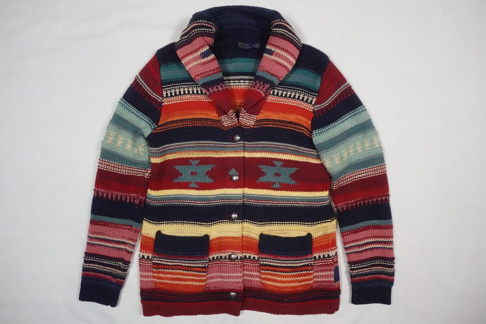 Polo Ralp[h Lauren Cardigan Sweater Serape Aztec Indian Southwestern ...