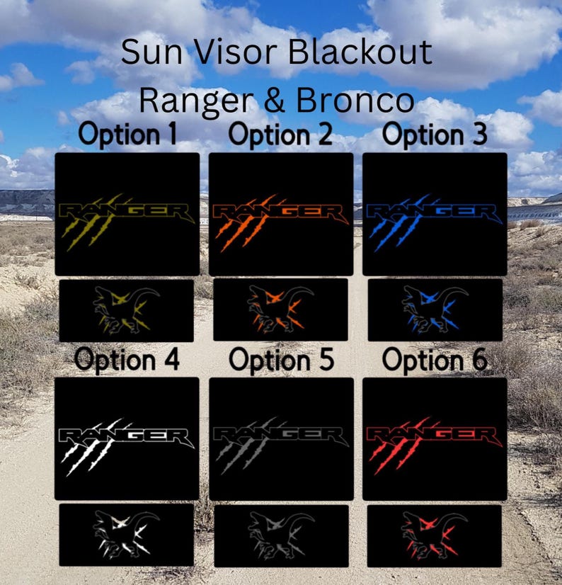 Ford Ranger Raptor Visor Warning Delete Stickers 3pc Blackout Kit (2 Lg ...