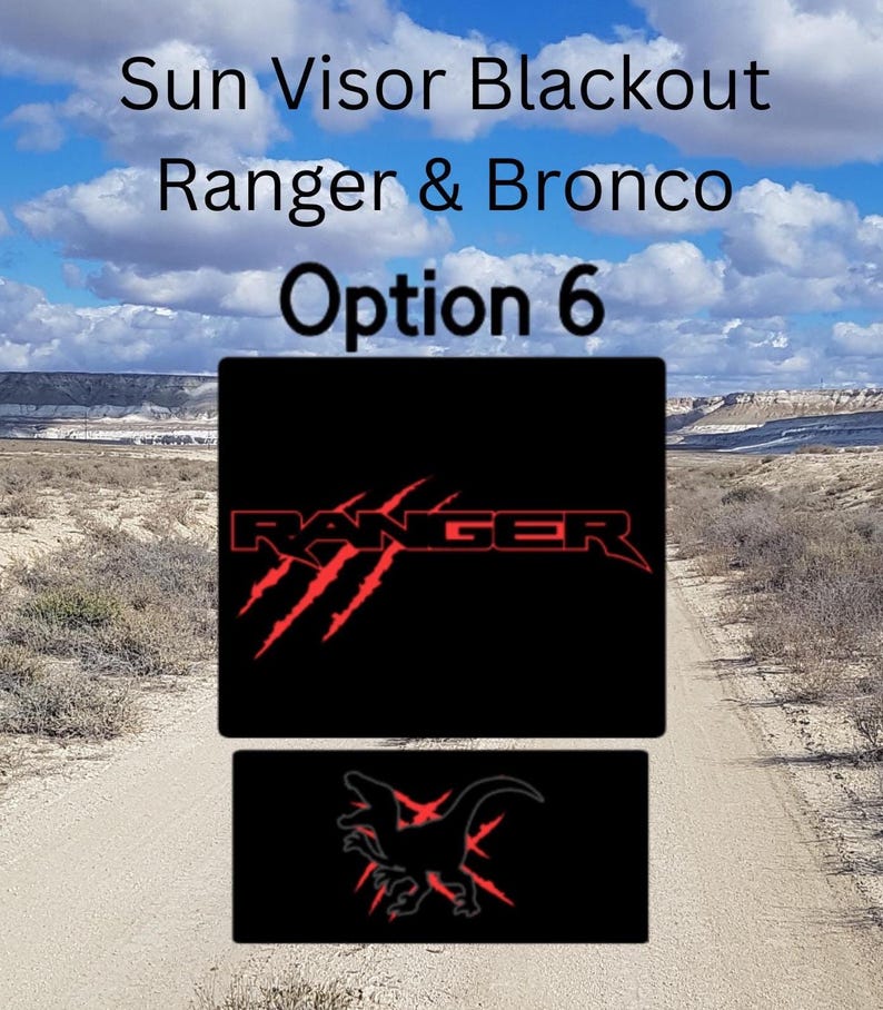 Ford Ranger Raptor Visor Warning Delete Stickers 3pc Blackout Kit (2 Lg ...