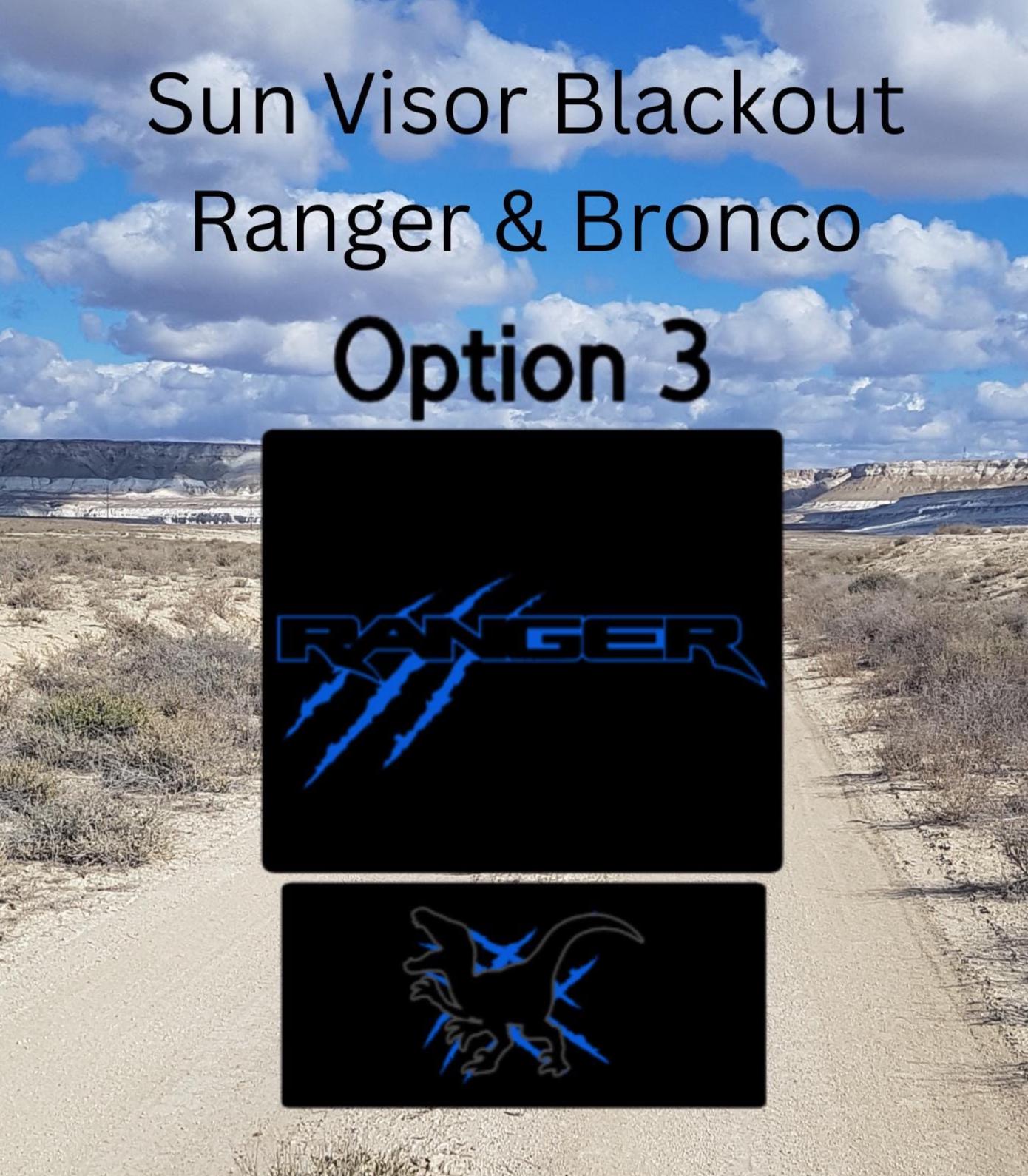 Ford Ranger Raptor Visor Warning Delete Stickers 3pc Blackout Kit (2 Lg ...