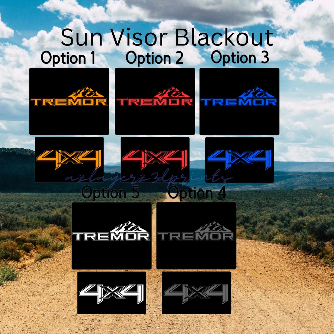 Ford F-150 Tremor Visor Warning Delete Stickers Full 3pc Blackout Kit ...