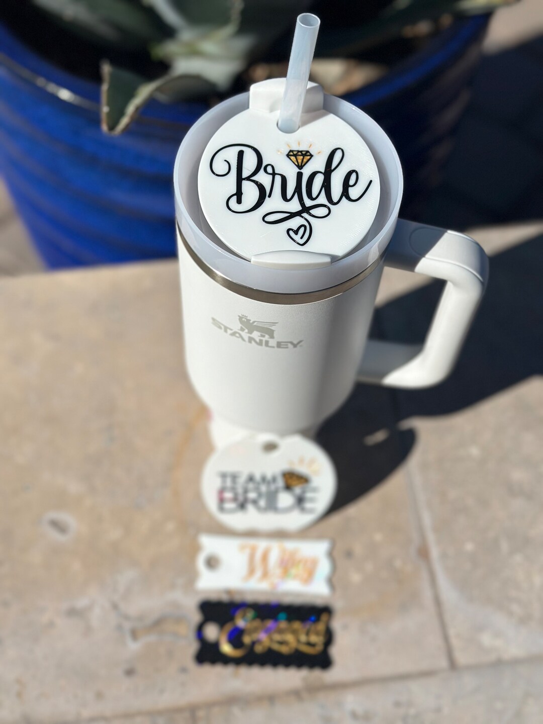 Bridal Shower Stanley Tumbler Topper Personal Quencher Tumbler Cup Lid ...