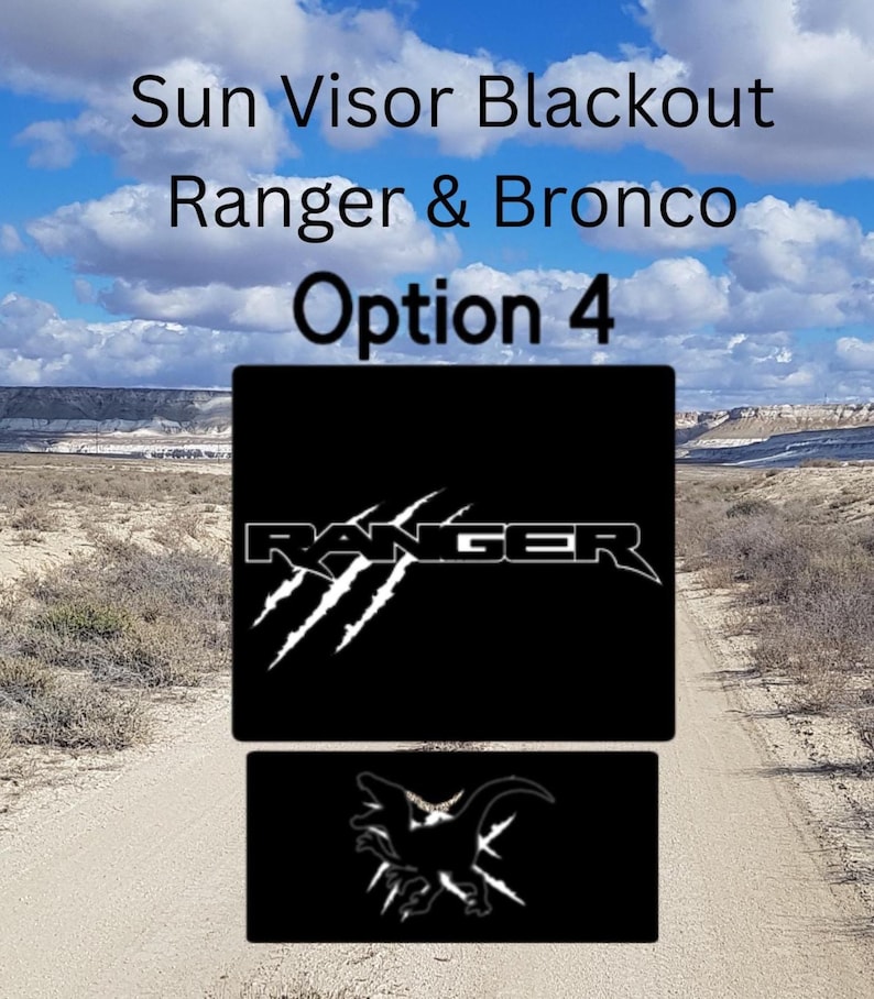 Ford Ranger Raptor Visor Warning Delete Stickers 3pc Blackout Kit (2 Lg ...