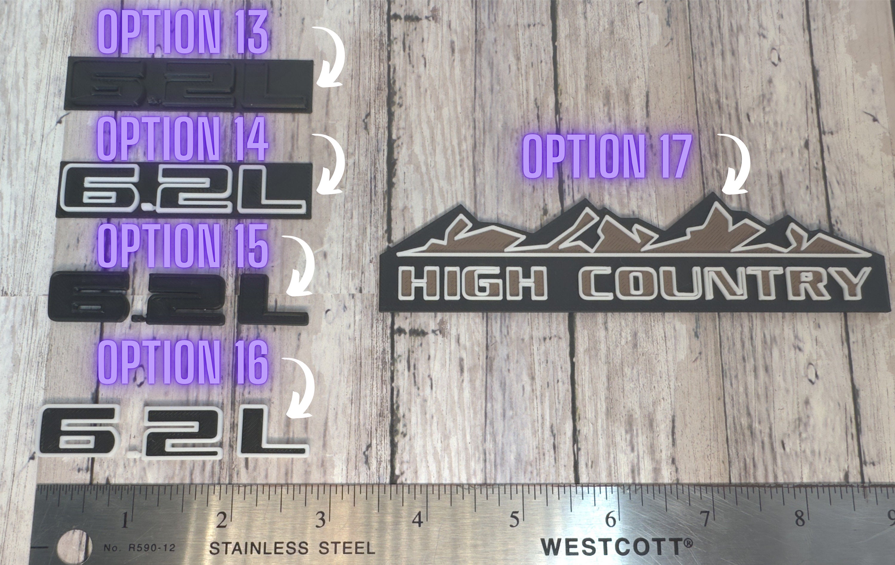 Custom High Country Silverado ZR2 6.2L Emblem Add a Badge for ZR2 ...