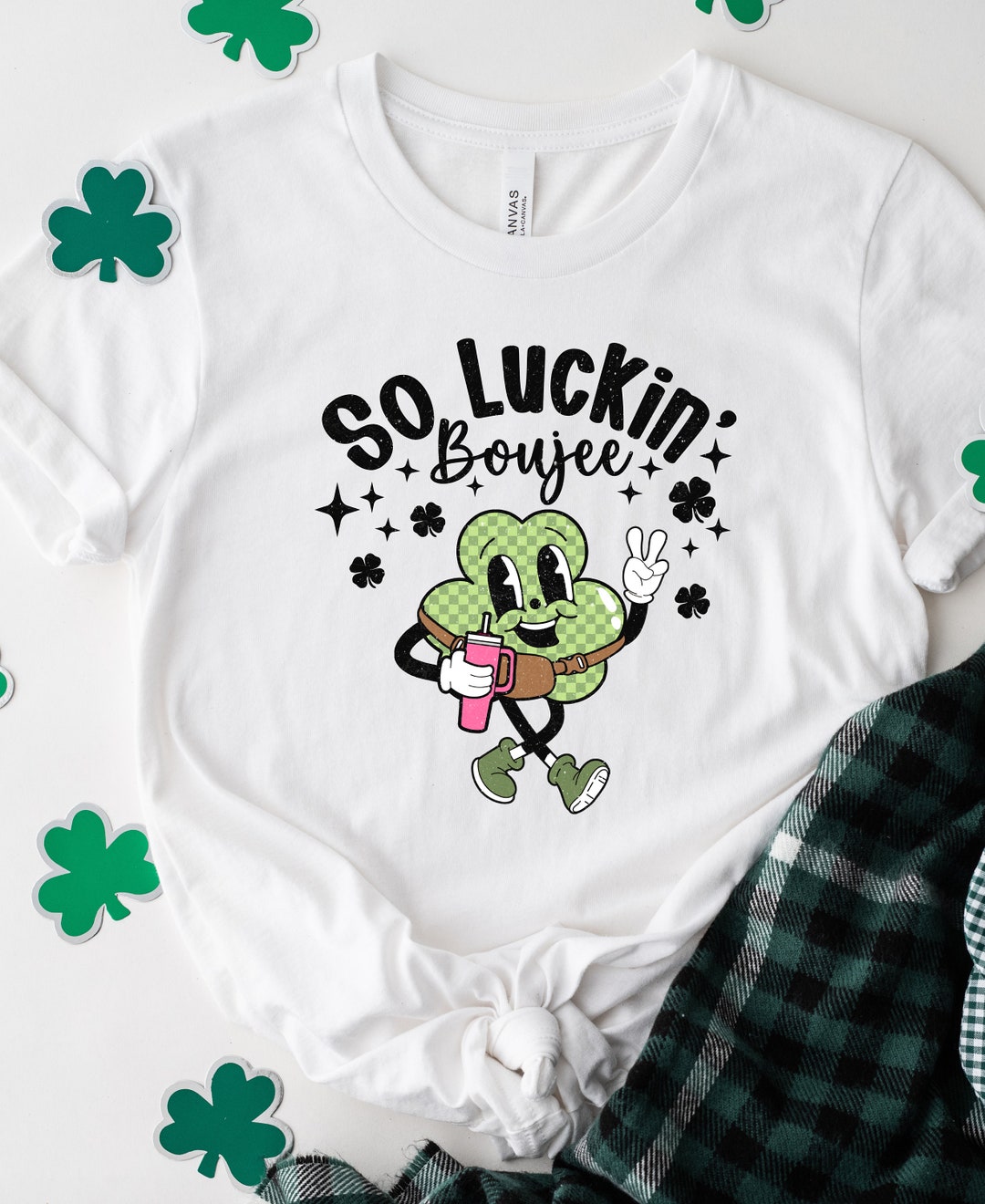 St. Patrick's Day T-shirt, Boujee Retro Shirt, Shamrock T-shirt, Cute ...
