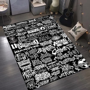 Rock Band Rug Metal Decor Carpet Alternative Music Mat, Rock Band Gift ...