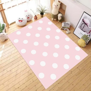 Pink Polka Dots Rug Cute Baby Room Rug, Newborn Rug, Girl Room Rug ...
