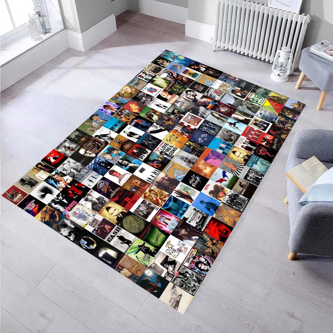 Music Album Rug Vinyl Record Decor Rock Band Carpet, Indie Band Home ...