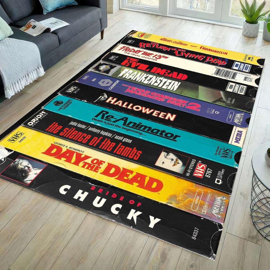 VHS Horror Movie Rug: Retro TV Room Decor - Etsy