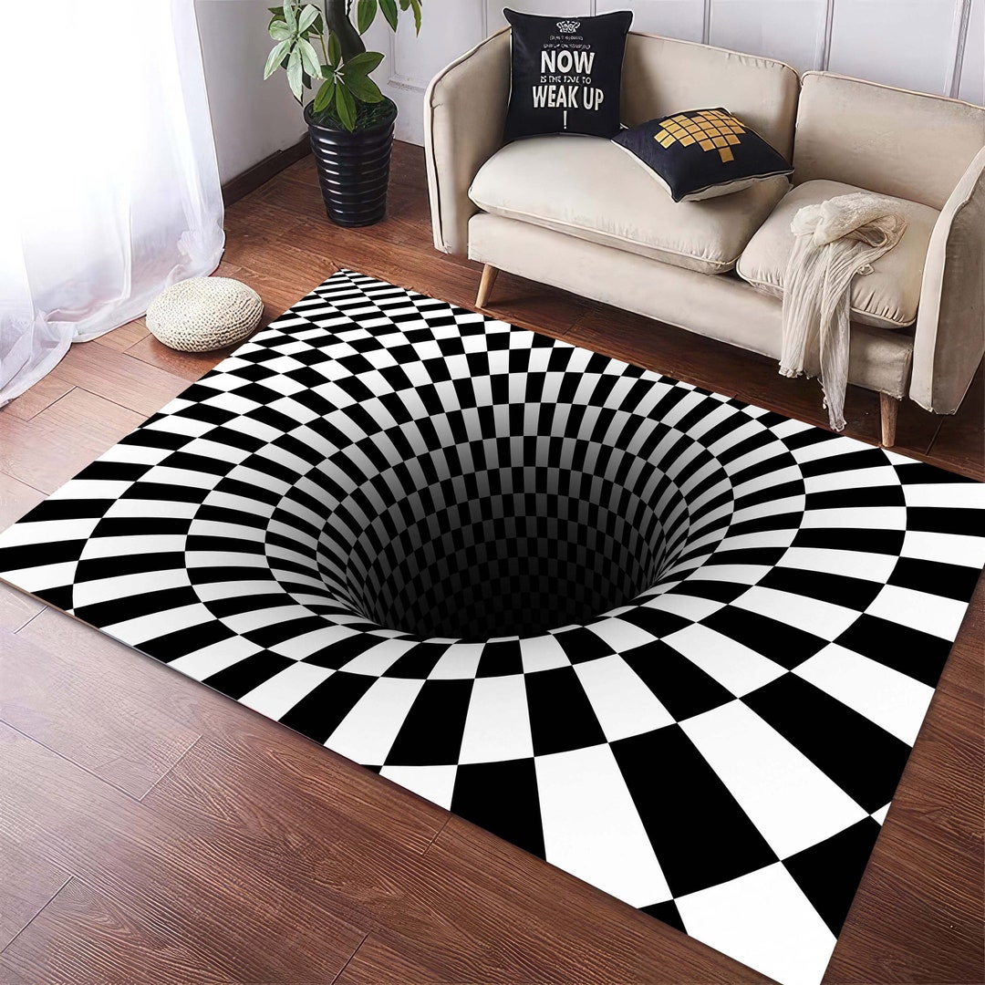 Illusion Rug, 3D Vortex Rug, Vortex Illusion Carpet, 3D Printed Rug ...