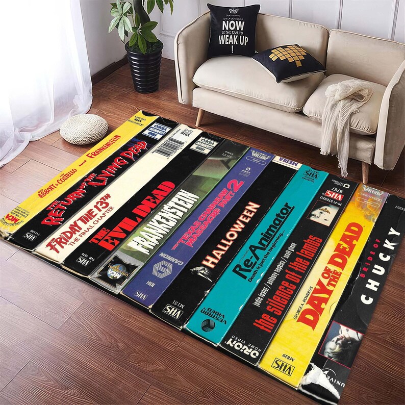 VHS Horror Movie Rug: Retro TV Room Decor - Etsy