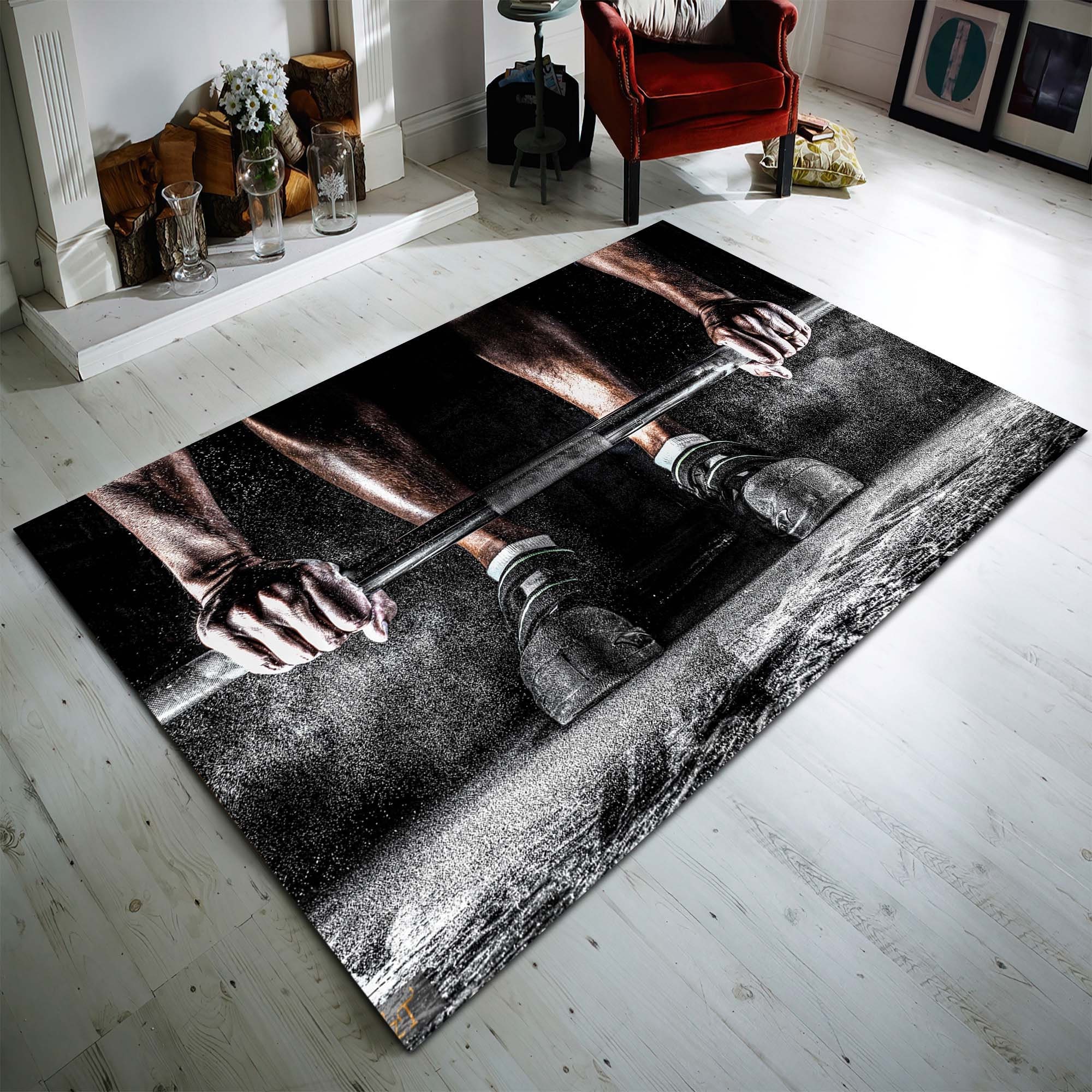 Personalized GYM Door Mat, GYM Rug, GYM Decor, Dumbbell Decor, Non Slip ...