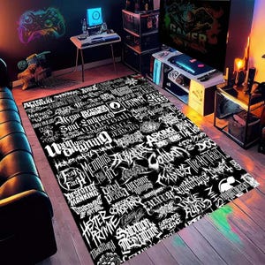 Rock Band Rug Metal Decor Carpet Alternative Music Mat, Rock Band Gift ...