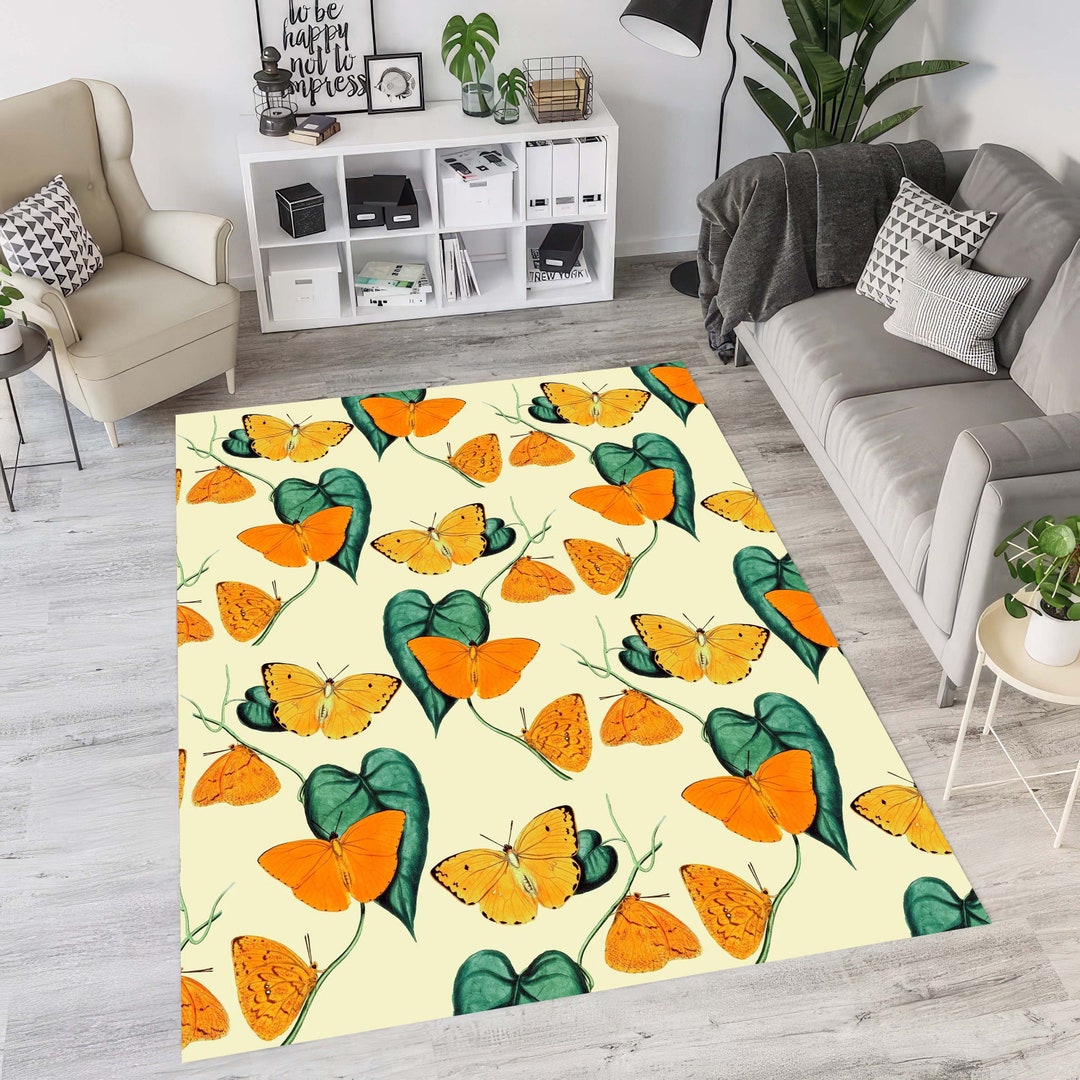 Colorful Butterfly Rug, Butterfly Pattern Rug, Butterflies Rug ...