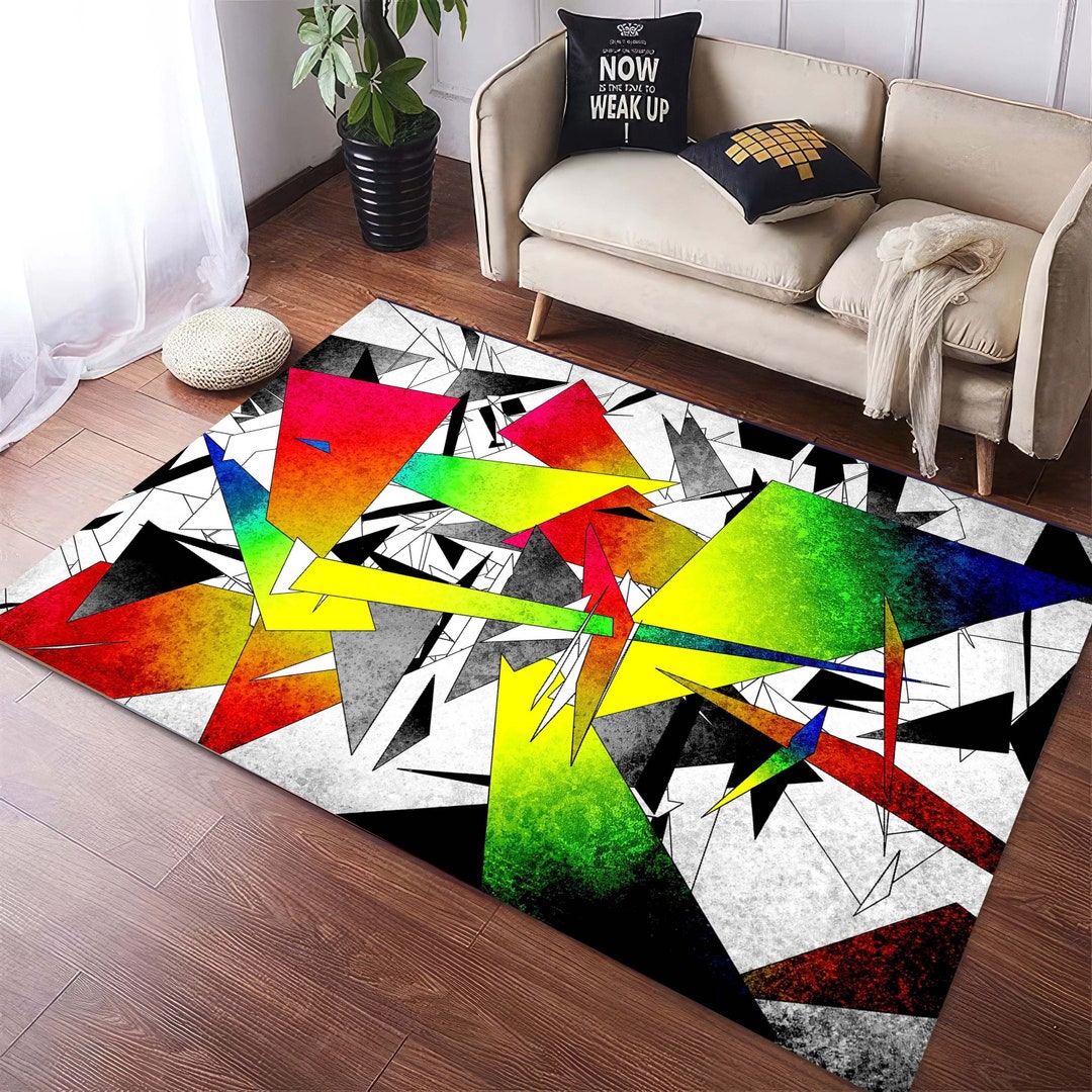 Geometric Triangle Pattern Rug, Geometric Irregular Shaped Rug ...