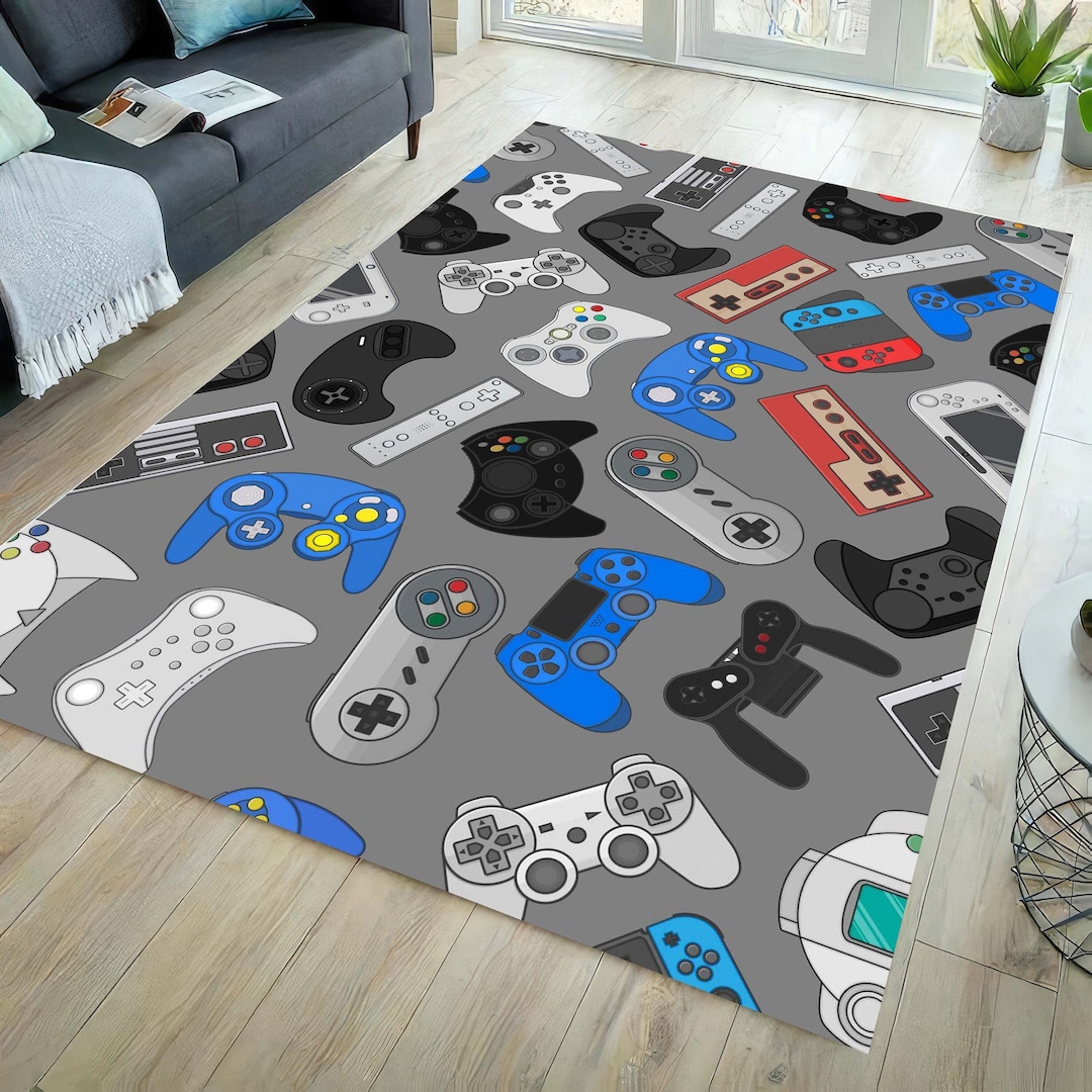Game Controller Rug, Nostalgic Game Controller Rug, Gaming Mat, Game ...