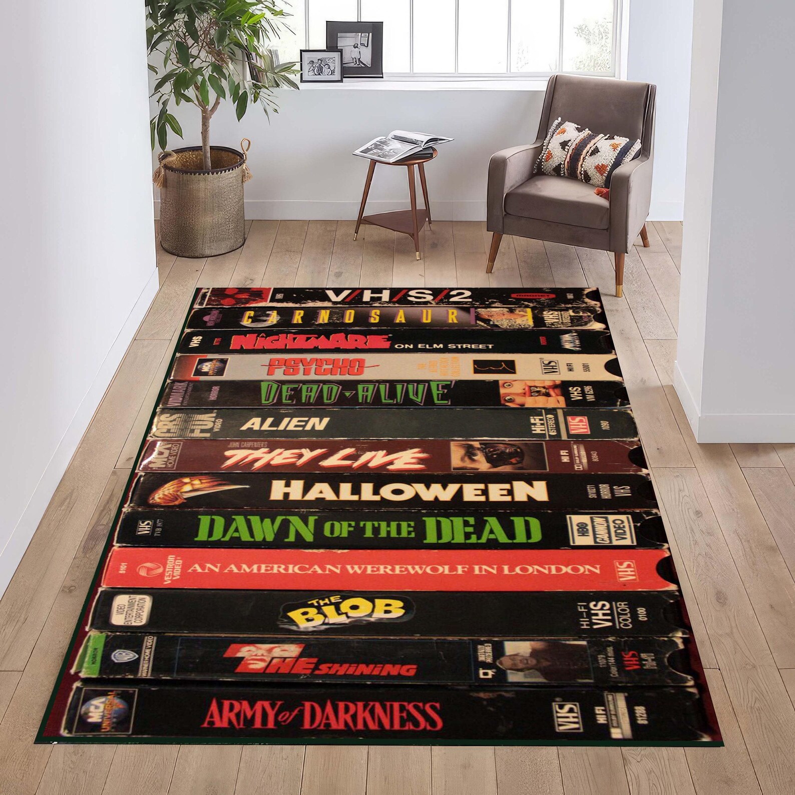 Horror Movie VHS Rug: Retro Home Theater Decor - Etsy