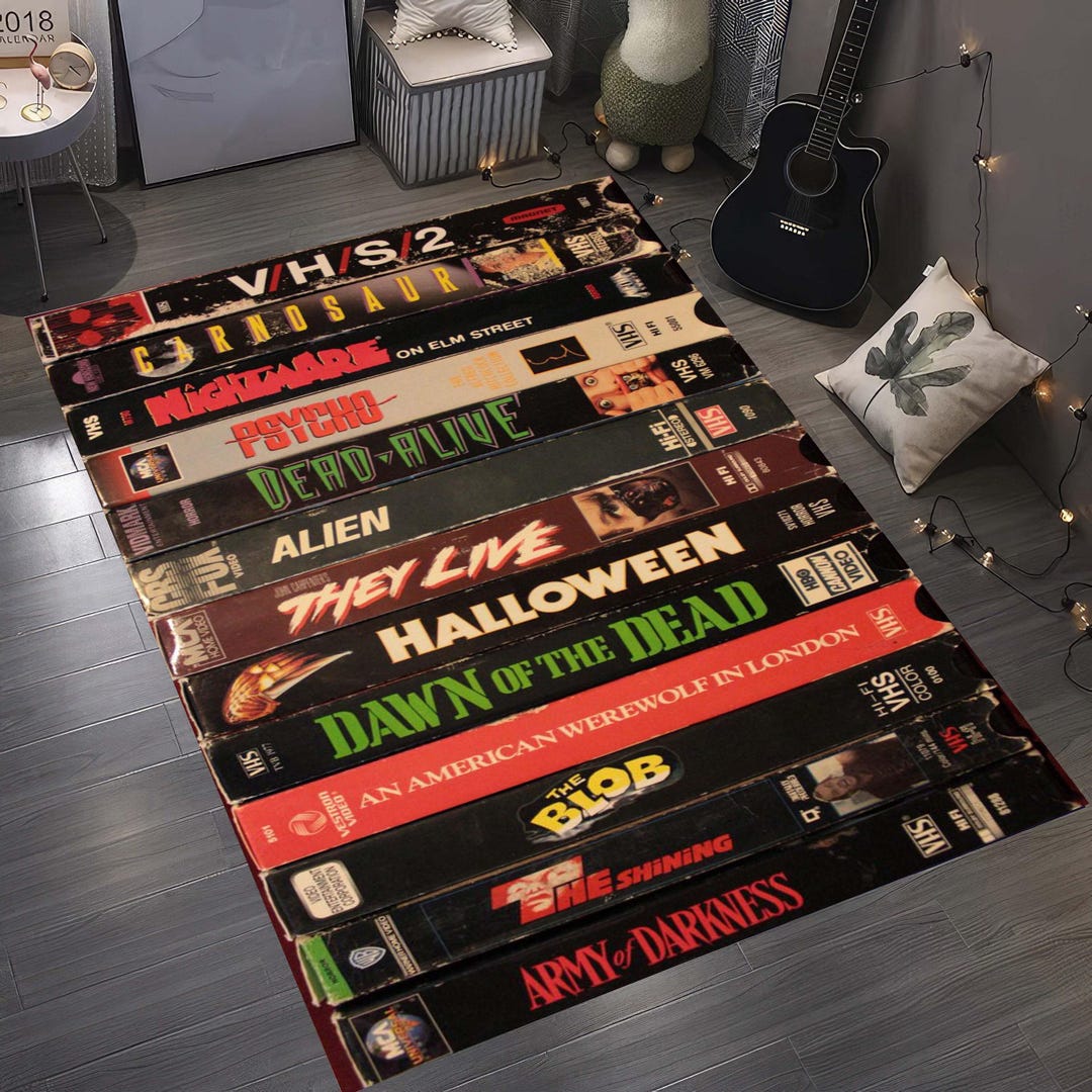 Horror Movie VHS Rug: Retro Home Theater Decor - Etsy
