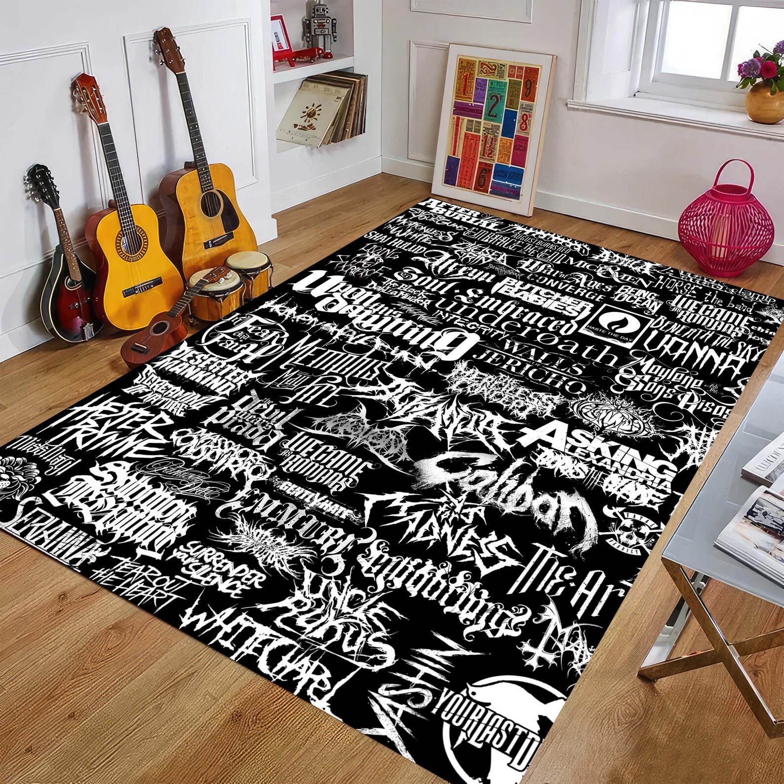 Rock Band Rug Metal Decor Carpet Alternative Music Mat, Rock Band Gift ...
