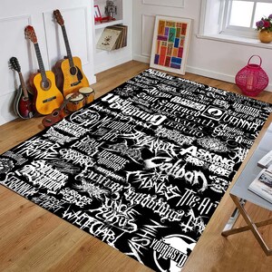 Rock Band Rug Metal Decor Carpet Alternative Music Mat, Rock Band Gift ...