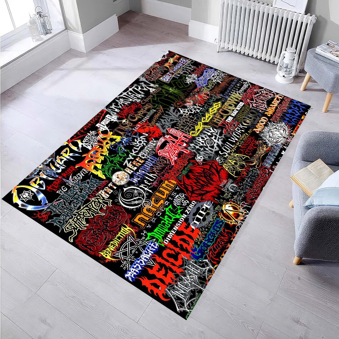 Rock Music Group Carpet, Metal Music Logo Carpet, Famous Rock Band ...