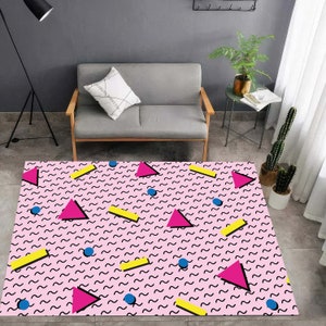 Aesthetic 90s Carpet, Colorful Retro Style 90s Rug, Playroom Carpet ...