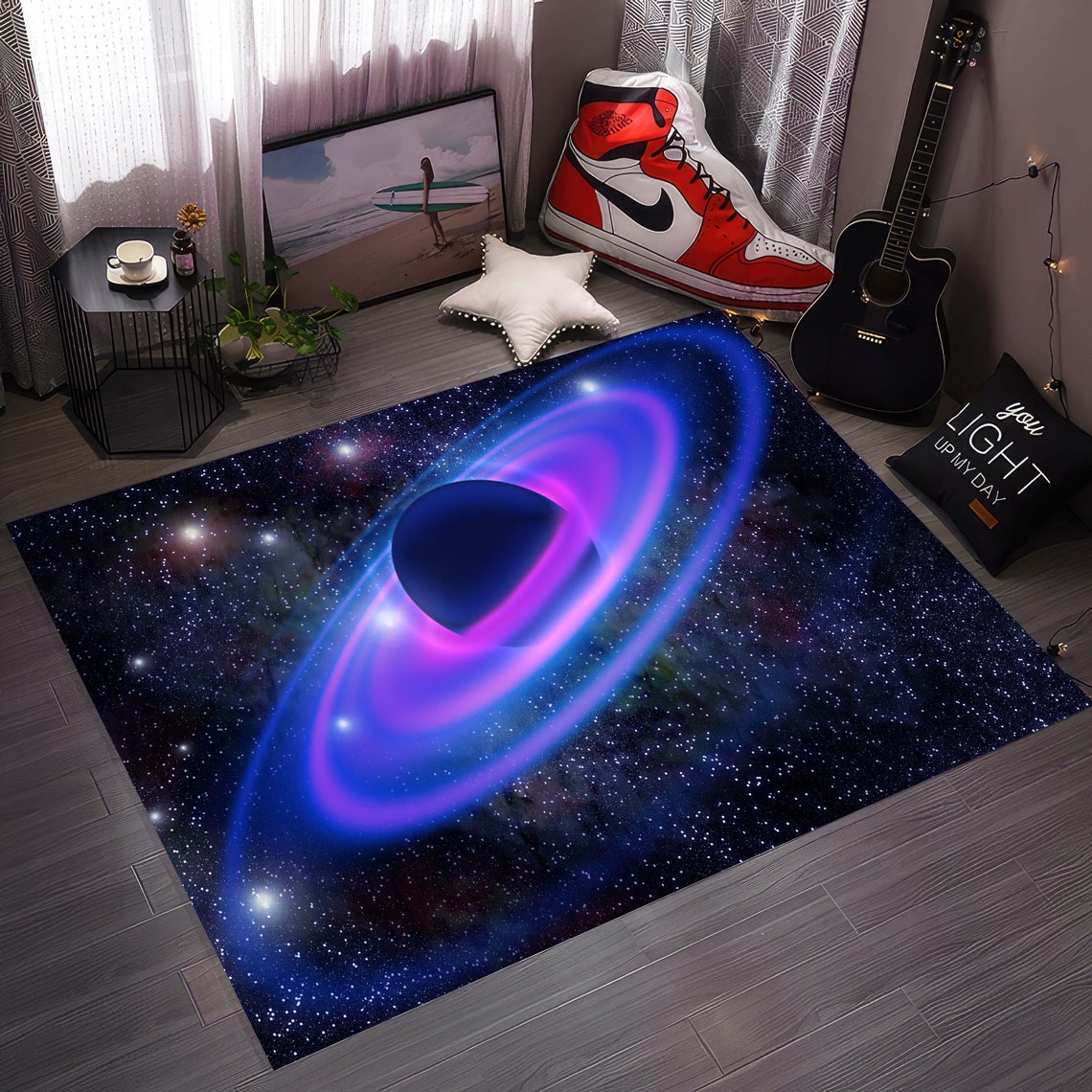 Planet Rug, Neon Galaxy Rug, Space Rug, Space Floor Rug, Kids Rugs ...