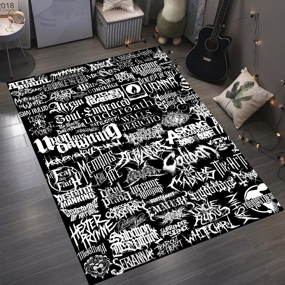 Rock Band Rug Metal Decor Carpet Alternative Music Mat, Rock Band Gift ...