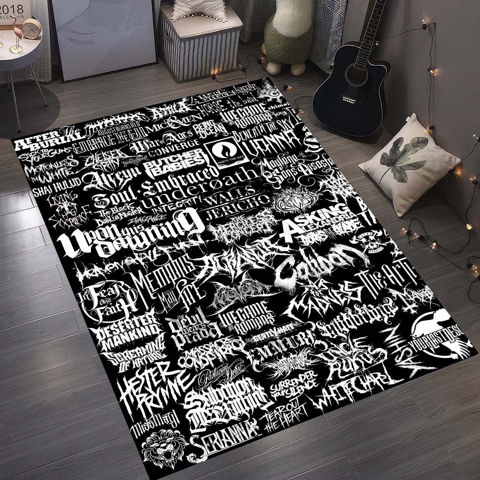 Rock Band Rug Metal Decor Carpet Alternative Music Mat, Rock Band Gift ...