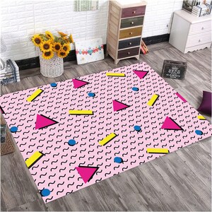 Aesthetic 90s Carpet, Colorful Retro Style 90s Rug, Playroom Carpet ...