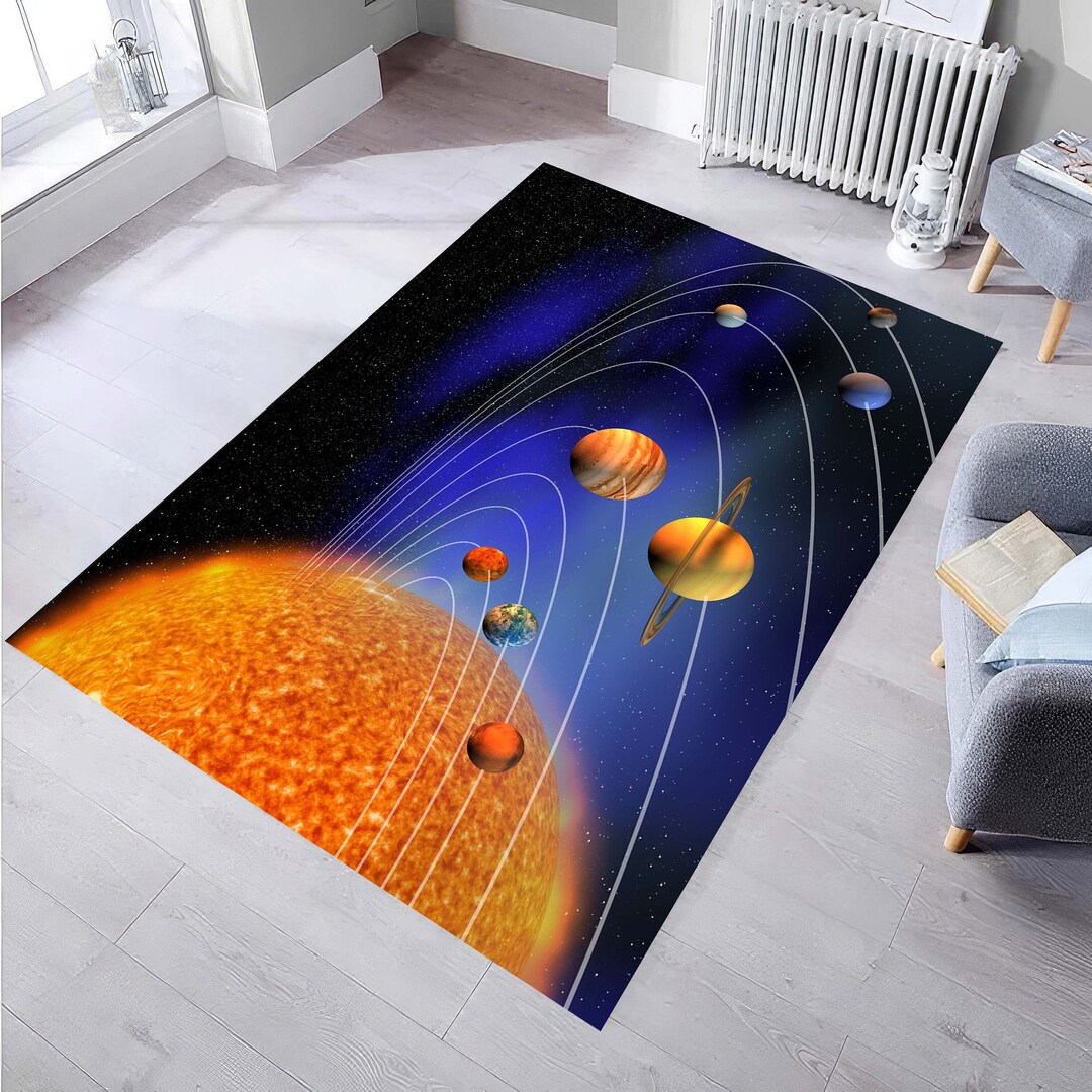 Solar System Rug, Planets Rug, Galaxy Themed Carpet, Space Themed Rug ...