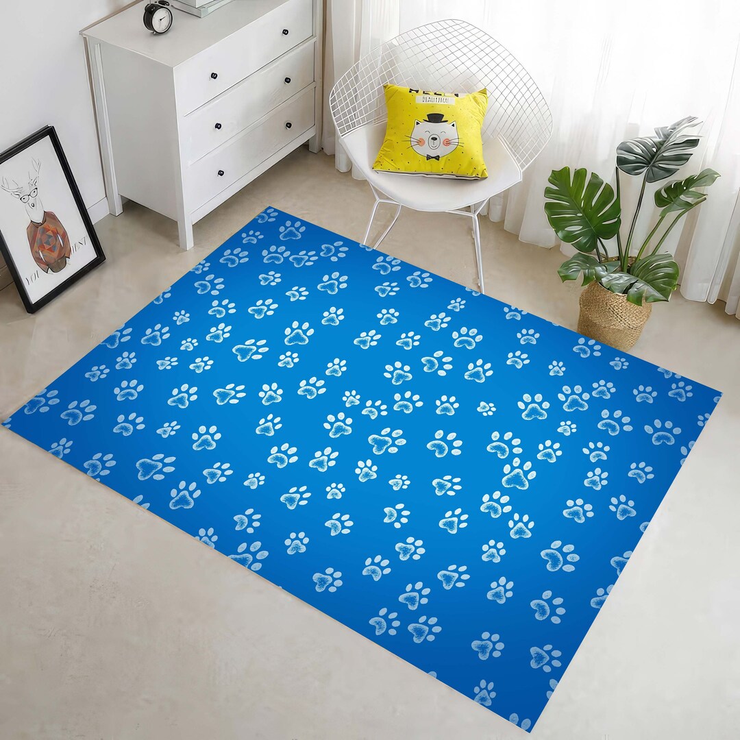 Dog Paw Print Rug Pet Lover Decor Animal Print Carpet, Paw Print Decor ...